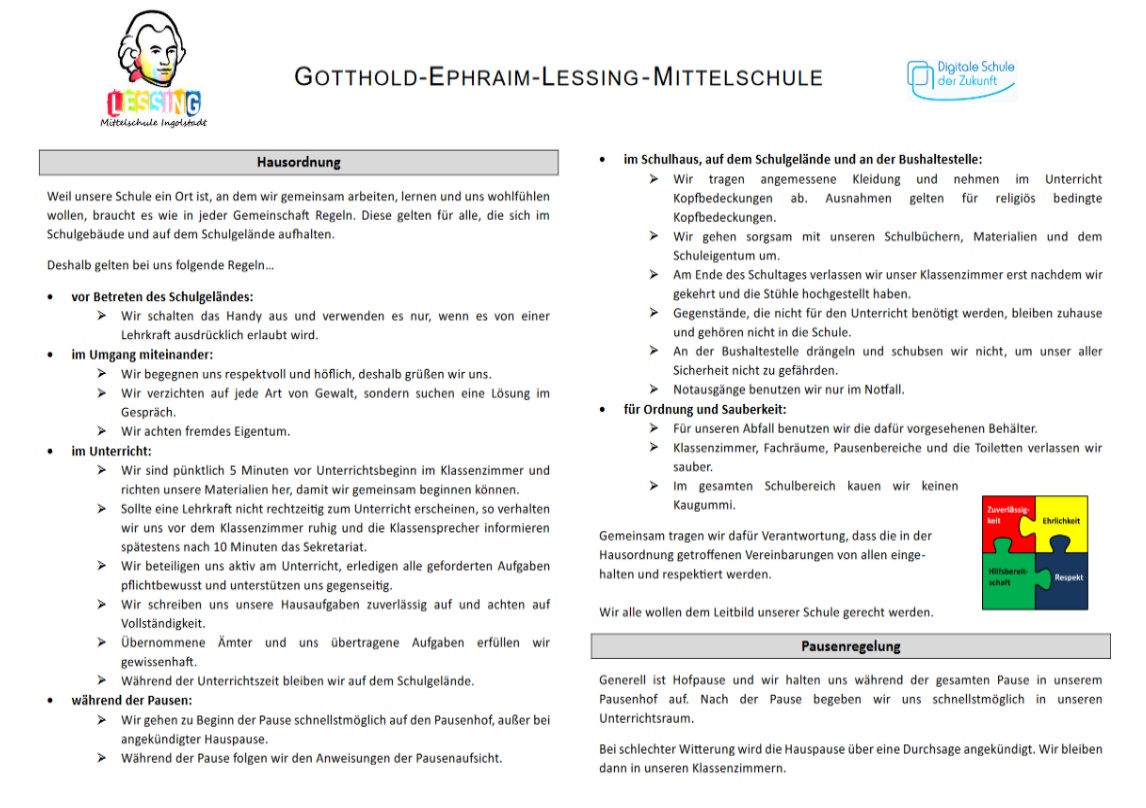 Unsere Hausordnung – MS Lessing